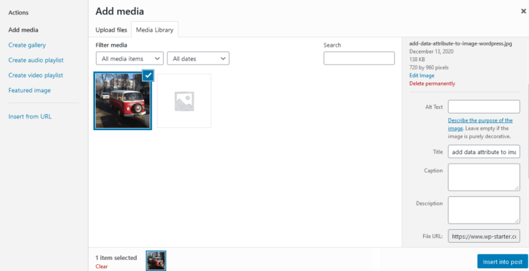 Add data attribute to images in Wordpress posts and pages - Wp-starter - Wordpress services ...
