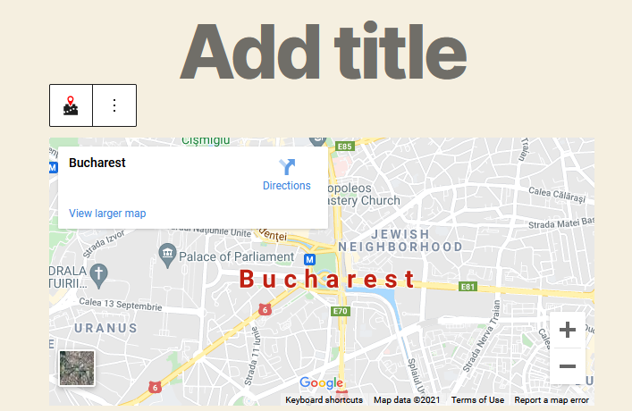 Gutenberg block for Google Maps - Wp-starter - Wordpress services, tutorials and news